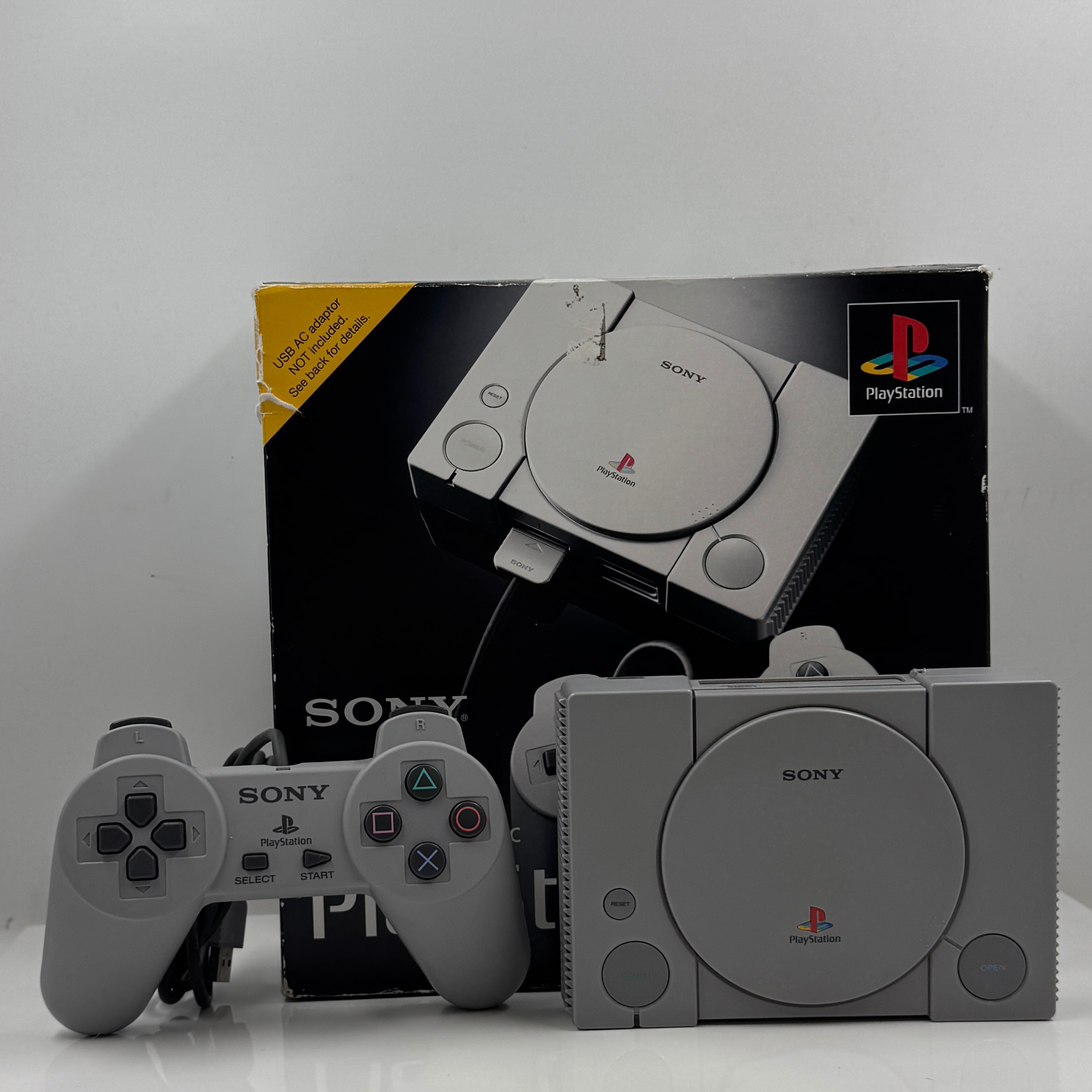 Used SONY PLAYSTATION CLASSIC CONSOLE WITH 2 CONTROLLERS - Own4Less